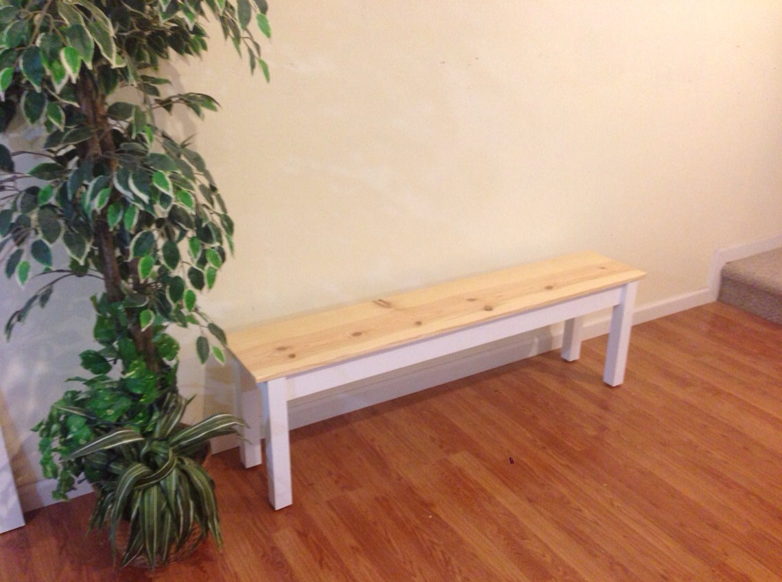 Nantucket Farmhouse Bench Rustic Solid Wood Bench | Etsy