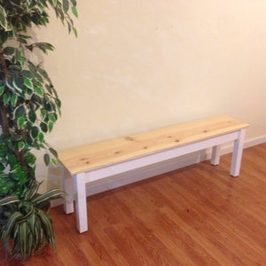 Nantucket Farmhouse Bench Rustic Solid Wood Bench | Etsy