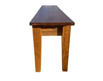 Two Tone Walnut and Beach Wood Farmhouse Bench - Etsy