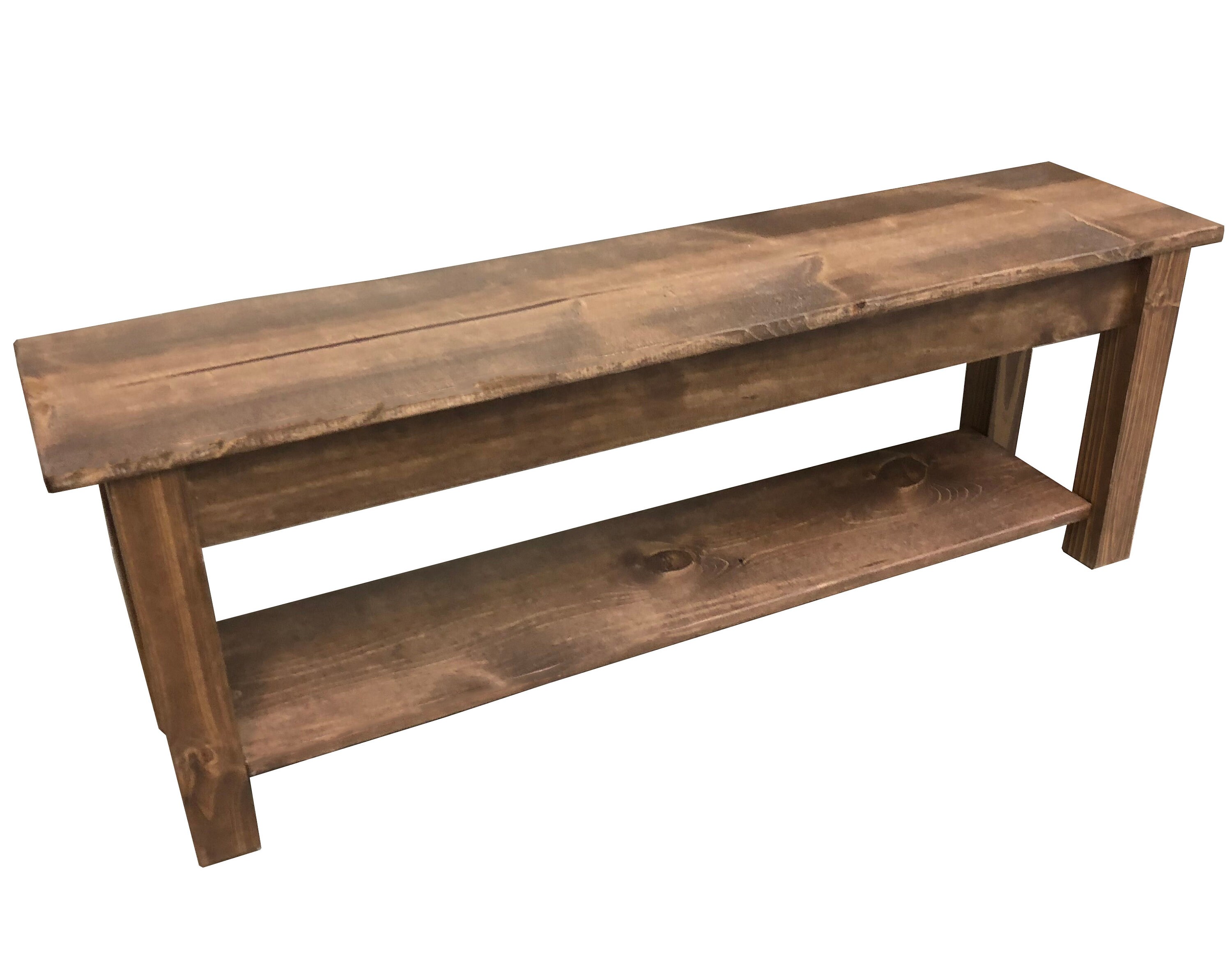 Lancaster Harvest Bench With Shelf | Etsy