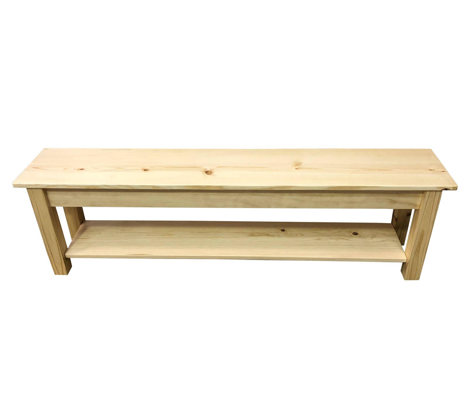 Unfinished Bench With Storage Shelf Bench/ Shoe Rack / - Etsy