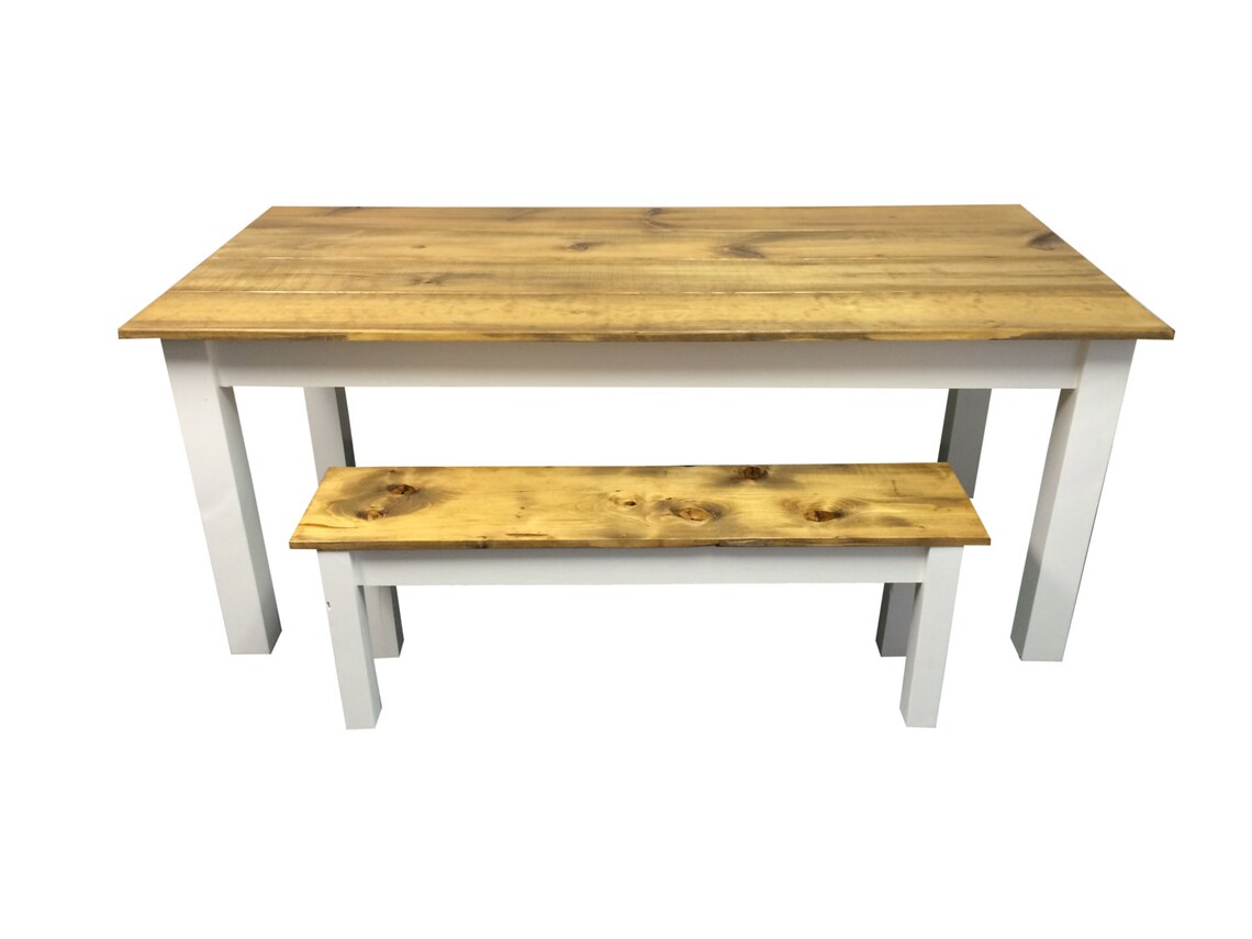 Rustic Barn Wood & White Farmhouse Table / Harvest Table / - Etsy