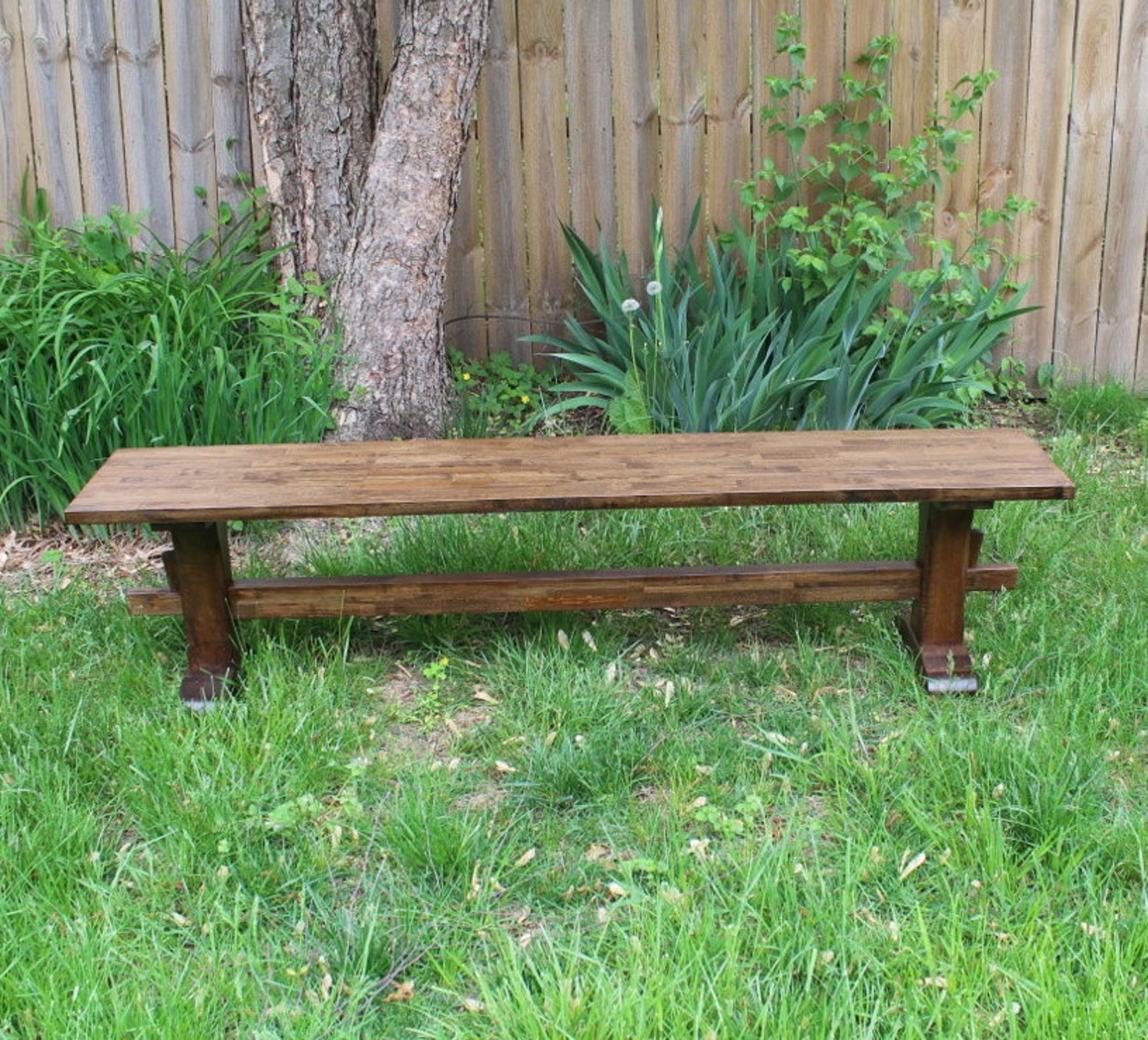 Trestle Bench / Pedestal Bench / Rustic Bench - Etsy