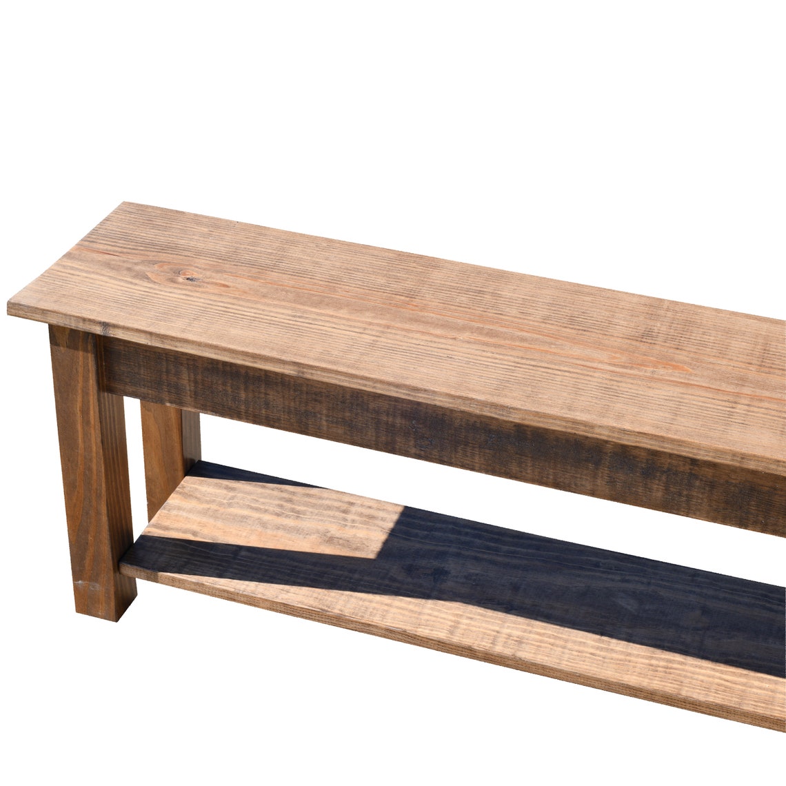 Lancaster Harvest Bench With Shelf - Etsy