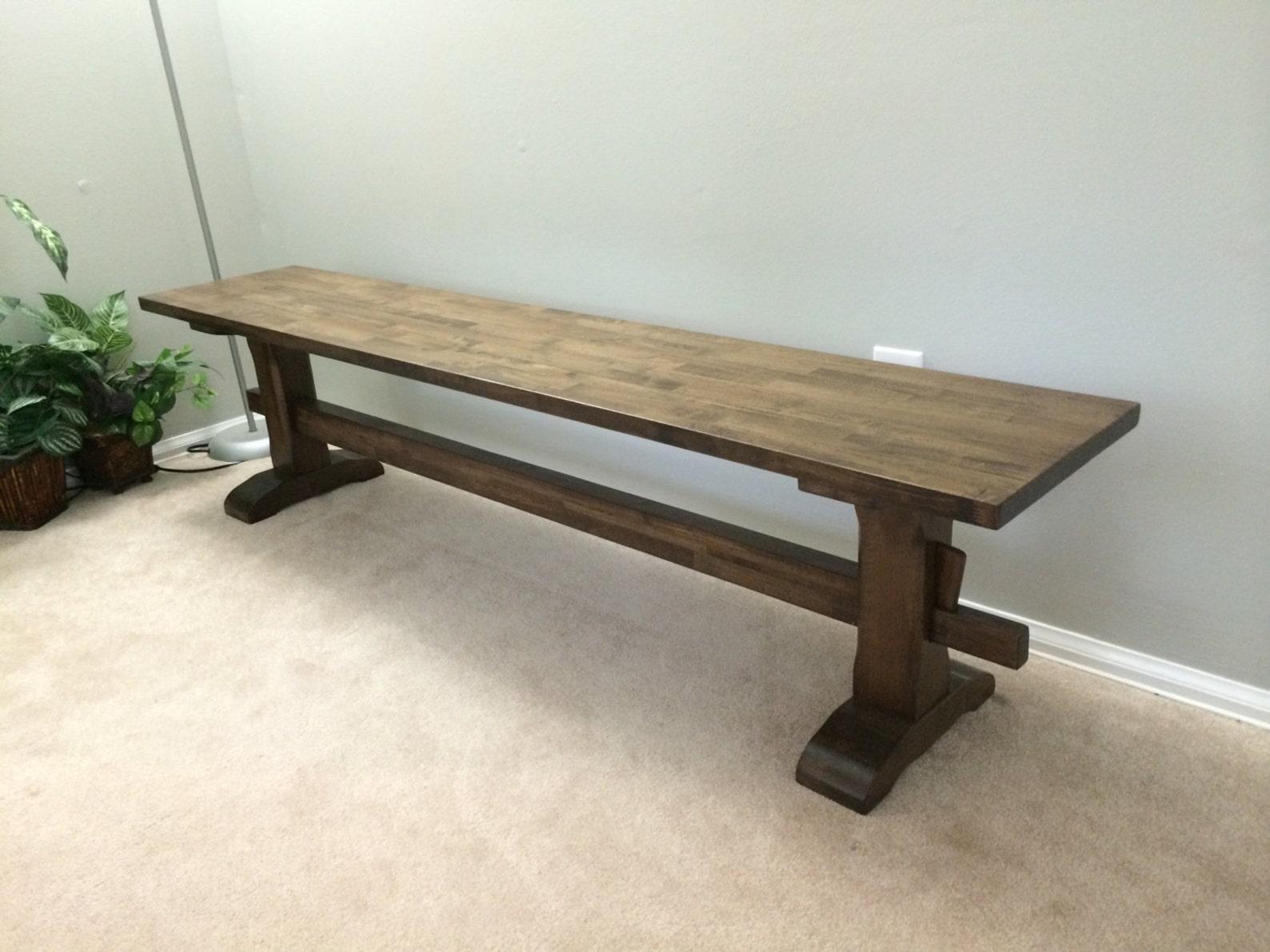 Trestle Bench / Pedestal Bench / Rustic Bench | Etsy