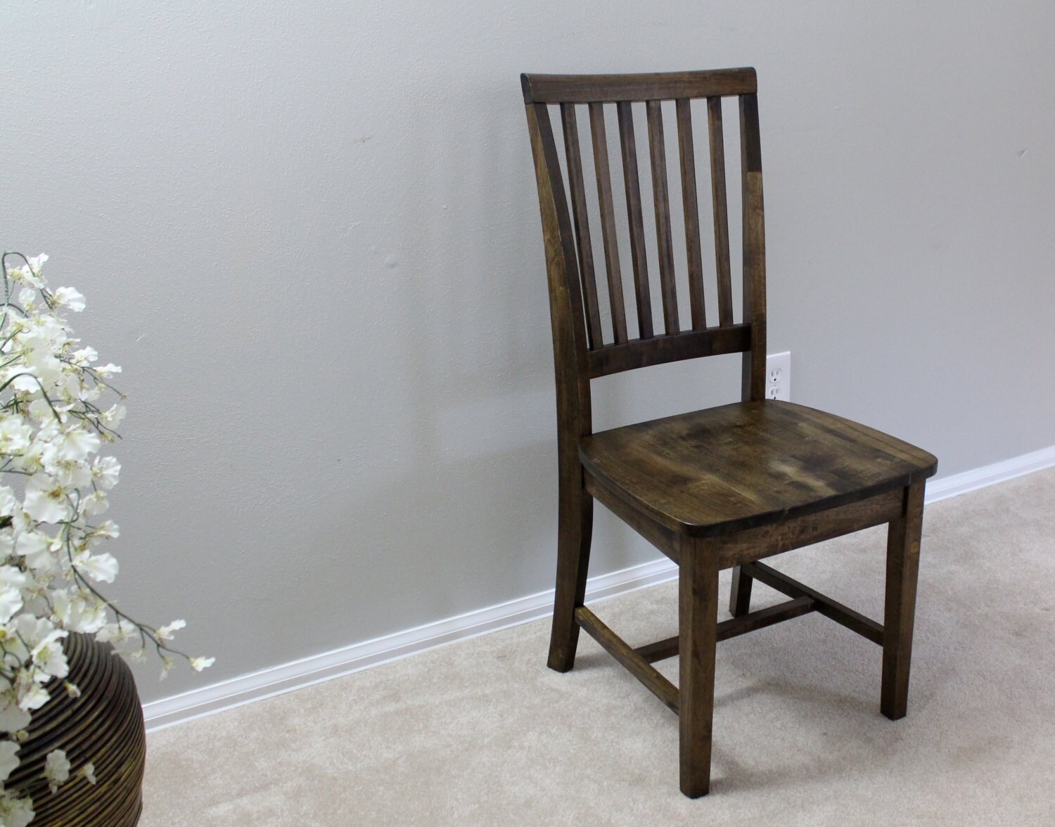 Rustic Walnut Farmhouse Chair - Etsy