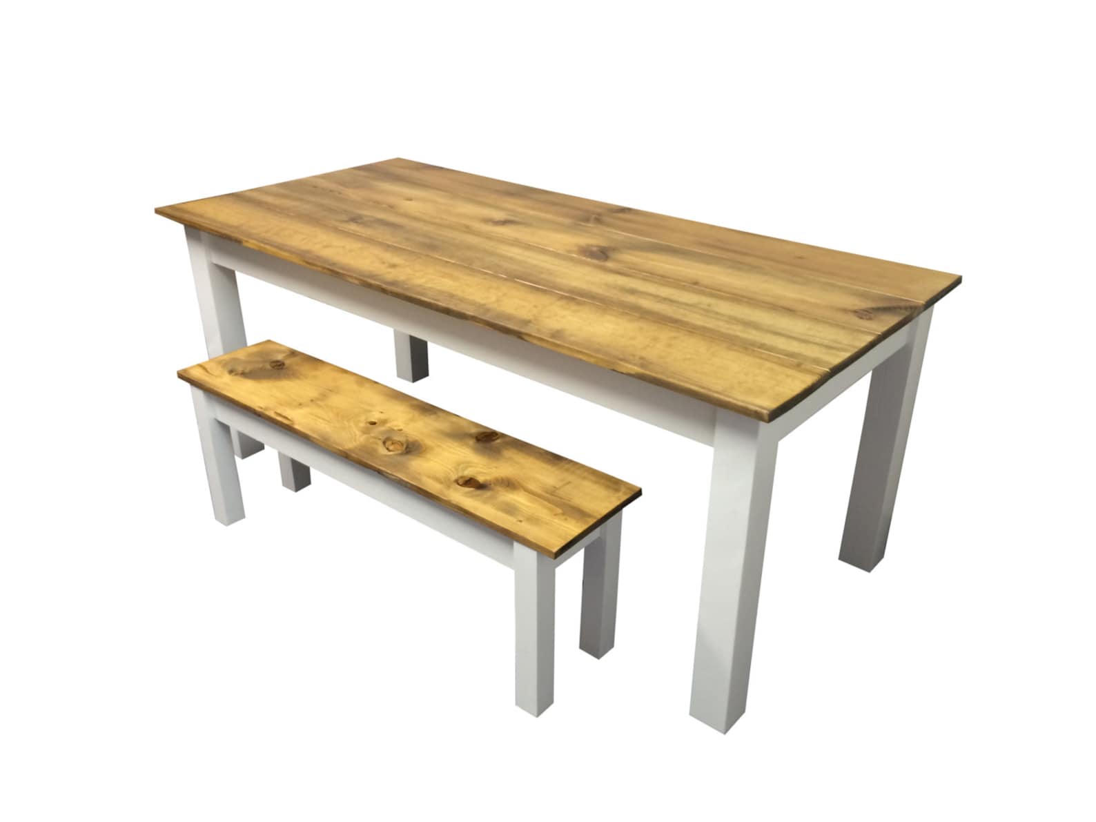 Rustic Barn Wood & White Farmhouse Table / Harvest Table / - Etsy