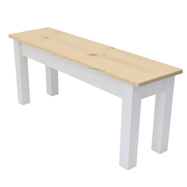 Nantucket Farmhouse Bench Rustic Solid Wood Bench | Etsy