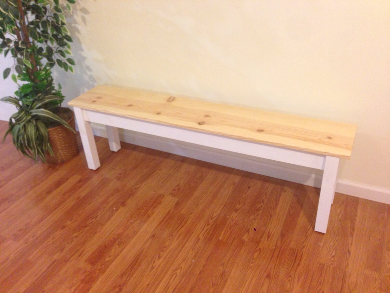 Nantucket Farmhouse Bench Rustic Solid Wood Bench | Etsy