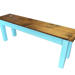 Vintage Blue Farmhouse Bench Shabby Chick - Etsy