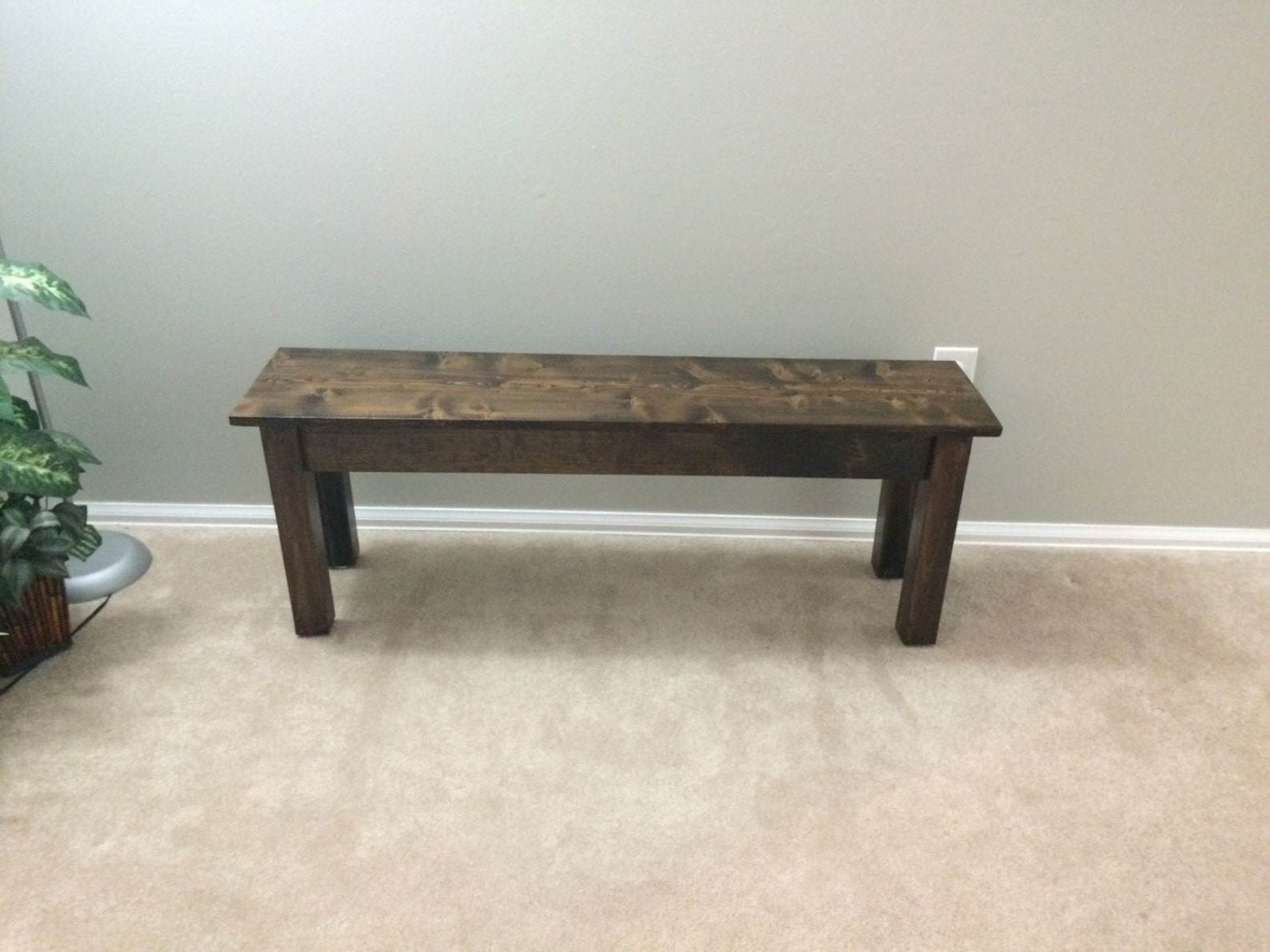 Yukon Rustic Farmhouse Bench Solid Wood Bench - Etsy