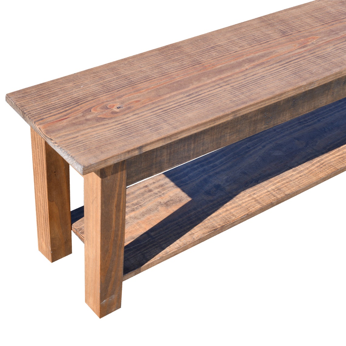 Lancaster Harvest Bench With Shelf - Etsy