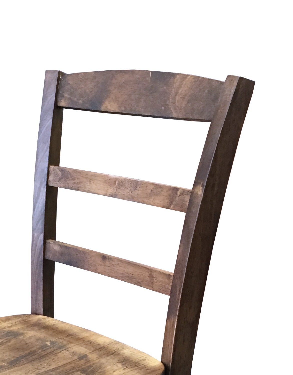 Rustic Walnut Ladder Back Farmhouse Chair - Etsy