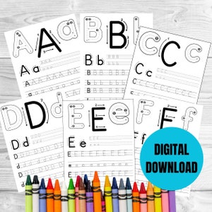 ABC Trace and Color Alphabet Coloring Pages Printable Digital PDF ...