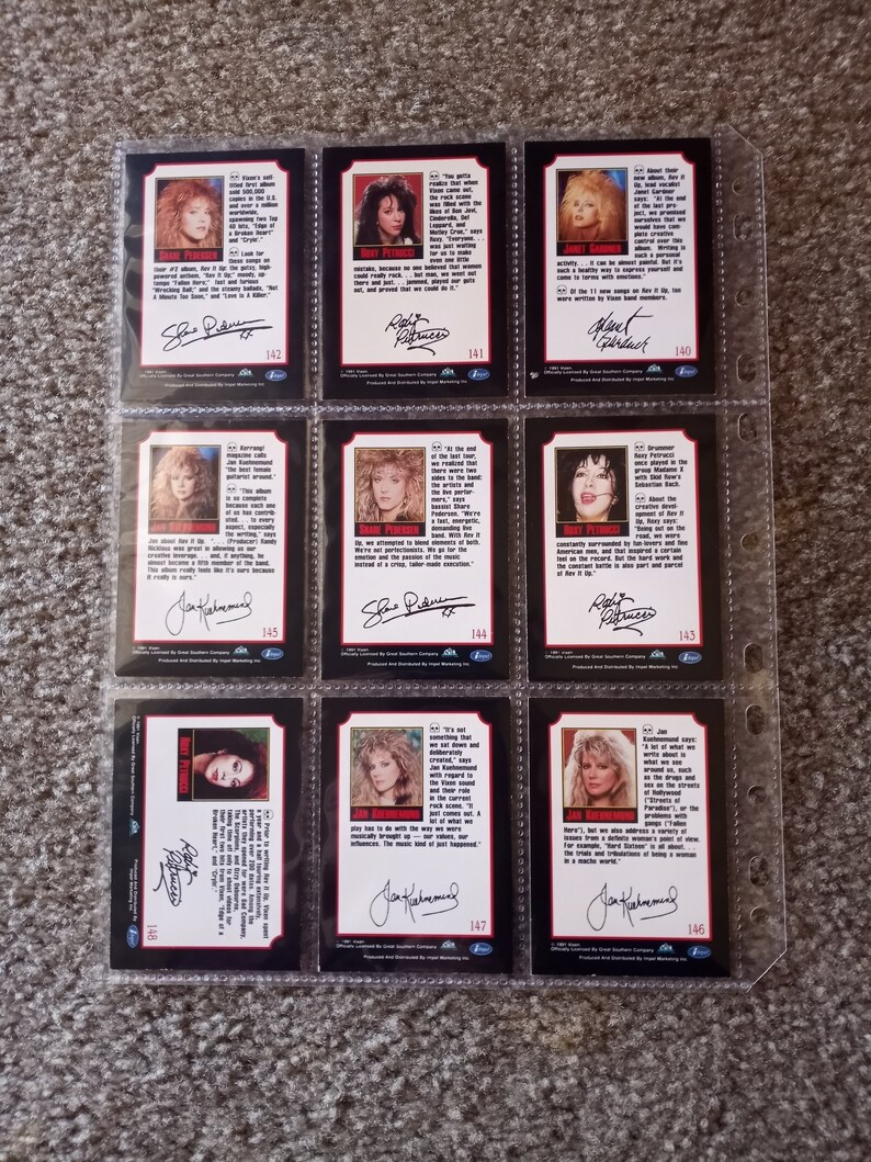 VIXEN Collector Cards 1991 Megametal. Jan Kuehnemund Roxy Petrucci ...