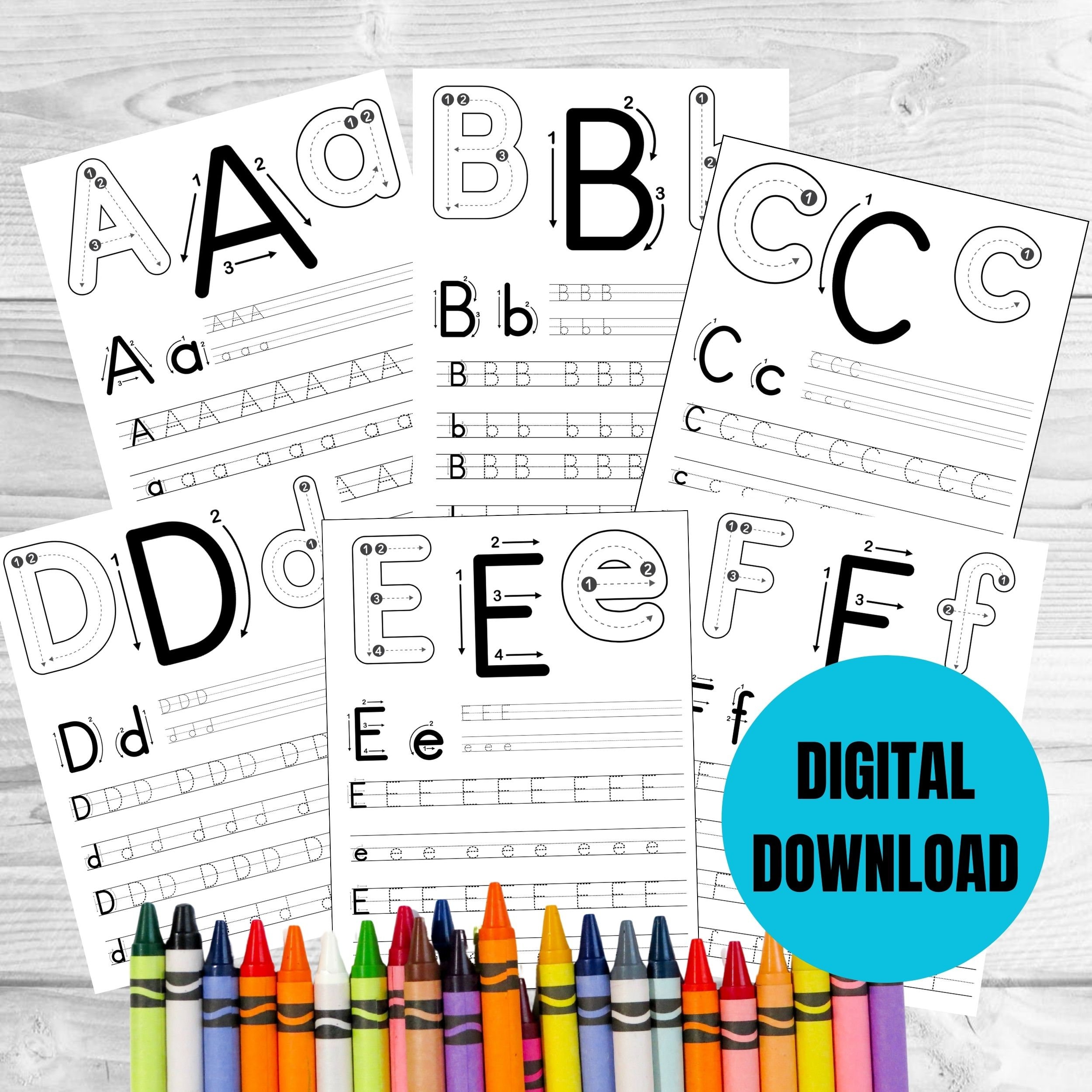 ABC Trace and Color Alphabet Coloring Pages Printable Digital PDF ...