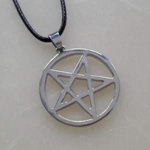 Inverted Pentagram Necklace | Adjustable Leather Cord | Goth Heavy ...