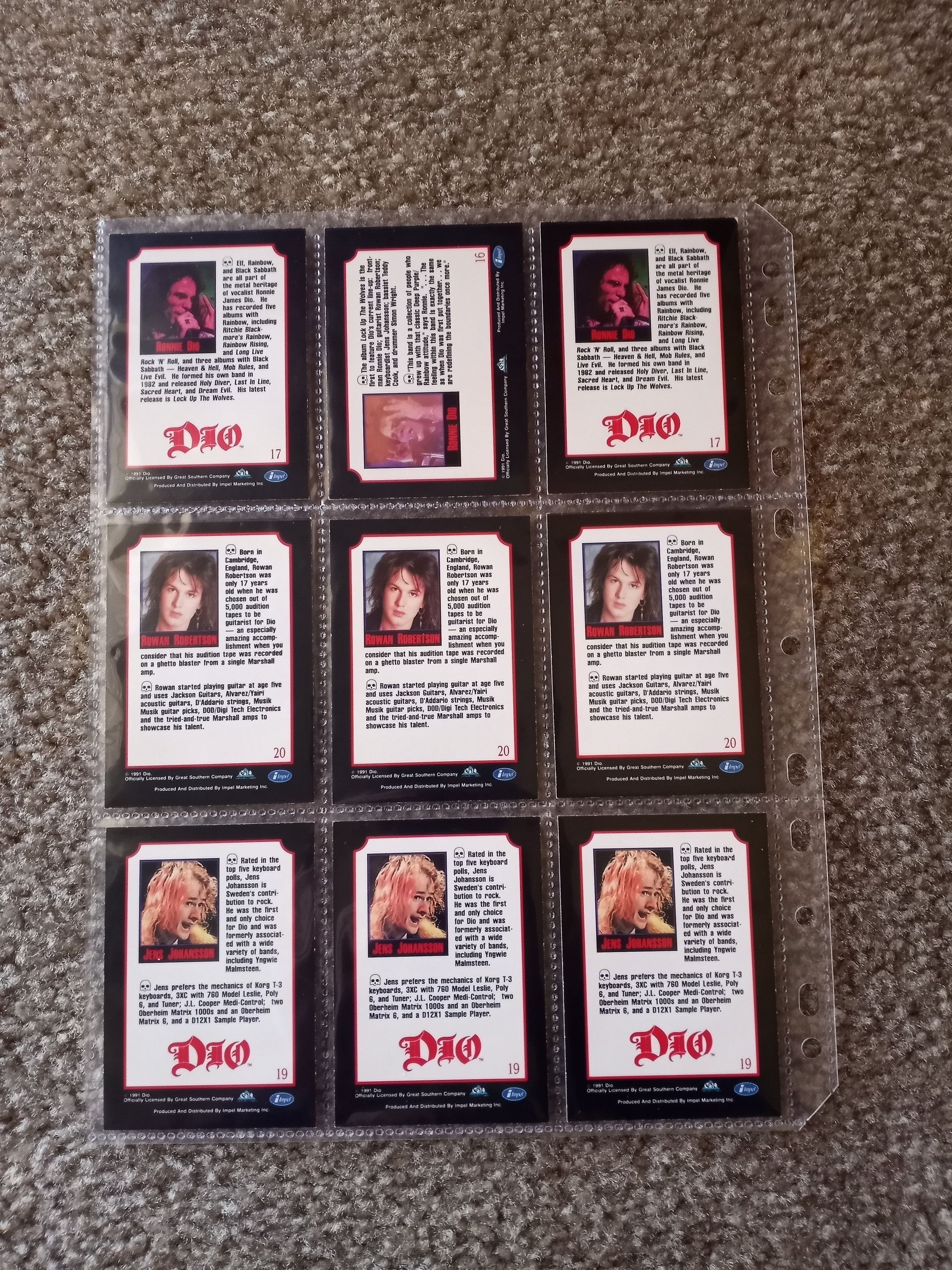 DIO Collector Cards 1991 Megametal. Ronnie James Dio Jens Johansson - Etsy