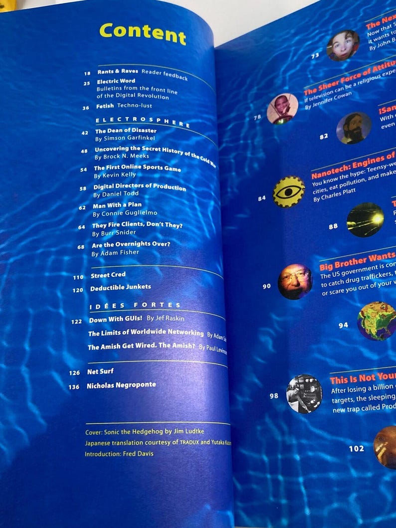 WIRED Magazine Early Computing 90s Technology Culture Magazine SONIC ...
