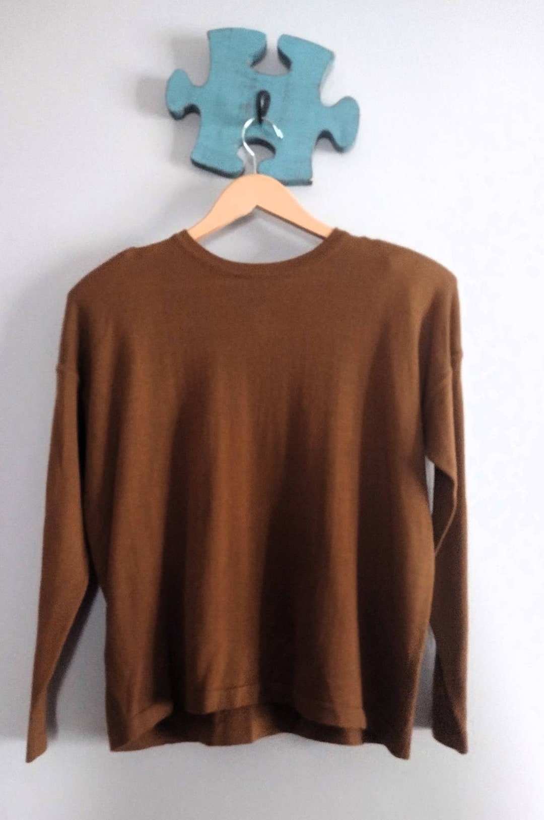 90s Linda Allard Ellen Tracy Demure Wool Pullover Brown Sweater ...