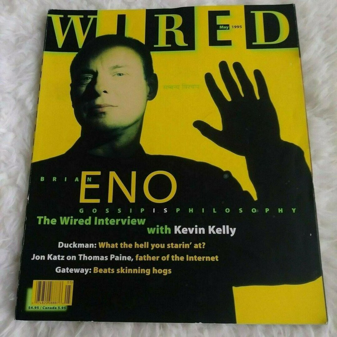 90s Early Computing Vintage WIRED Magazine Technology Culture BRIAN ENO Cover Computer ...