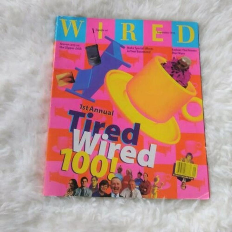 90s Early Computing Vintage WIRED Magazine Technology Culture TIRED ...
