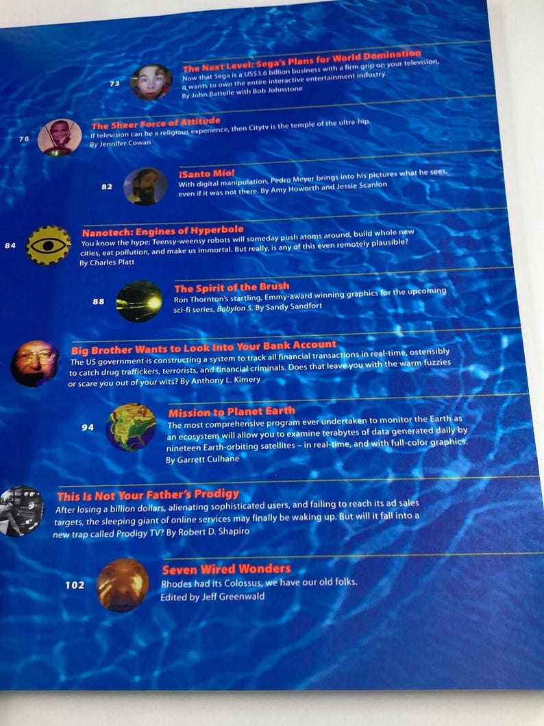 WIRED Magazine Early Computing 90s Technology Culture Magazine SONIC ...