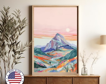 Mountain Wall Art, Watercolor Mountain Print, Nature Wall Art, Mountain ...