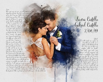 Wedding Welcome Sign Watercolor Couple Portrait,, Photo Wedding Sign ...