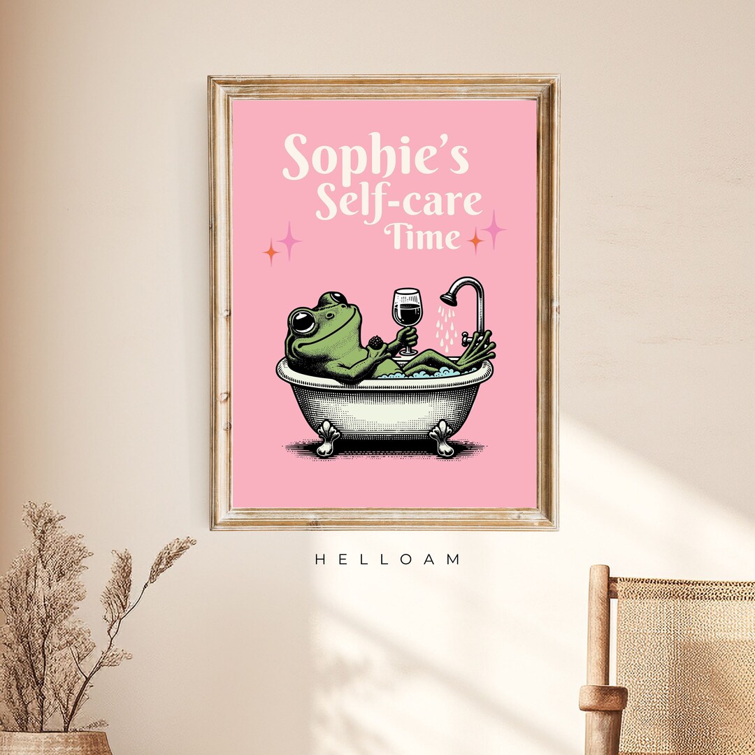 Positivity Quotes, Girly Frog Self Love Wall Print, Pink Retro Posters ...