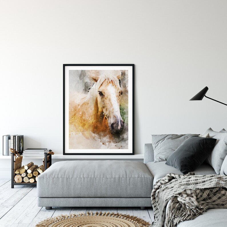 Custom Horse Watercolour,, Custom Drawing Horse Portrait From Photo ...