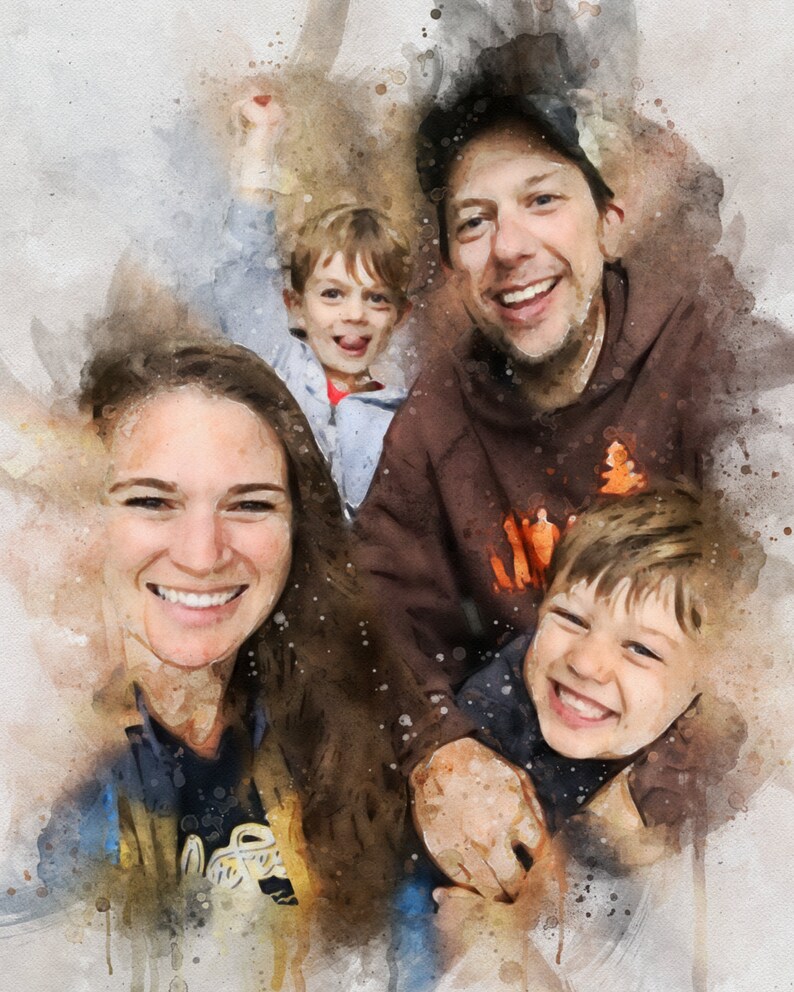 Anniversary Gift for Parents Watercolor Family Portrait From - Etsy