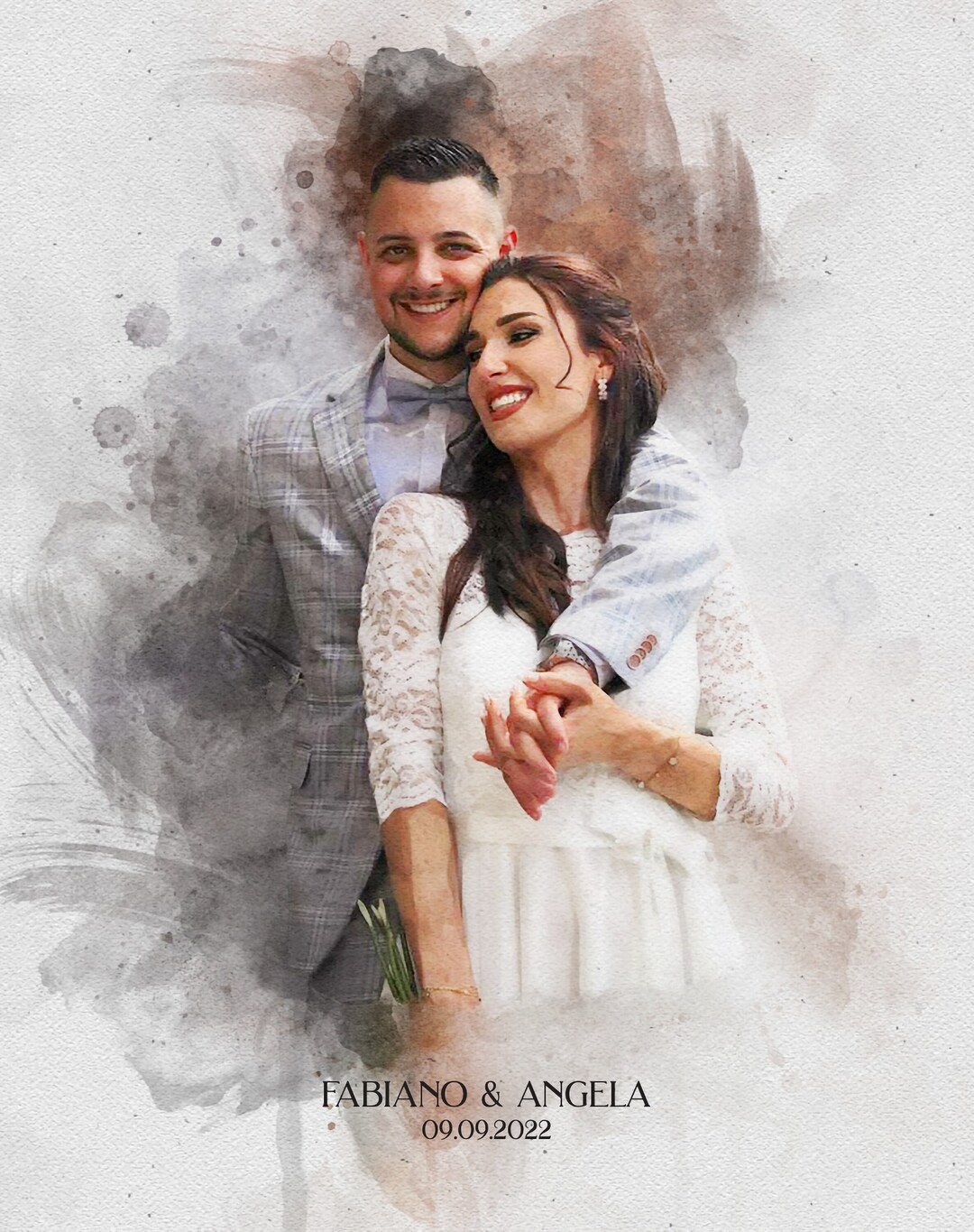 Christmas Gifts,, Personalized Painting Couple Portrait Painting From ...