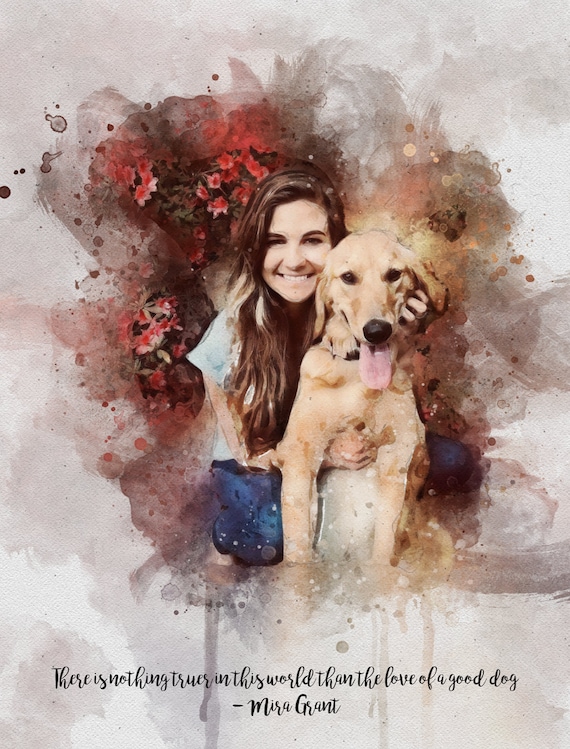 Watercolor Pet Portrait From Photo Custom Dog Portrait | Etsy