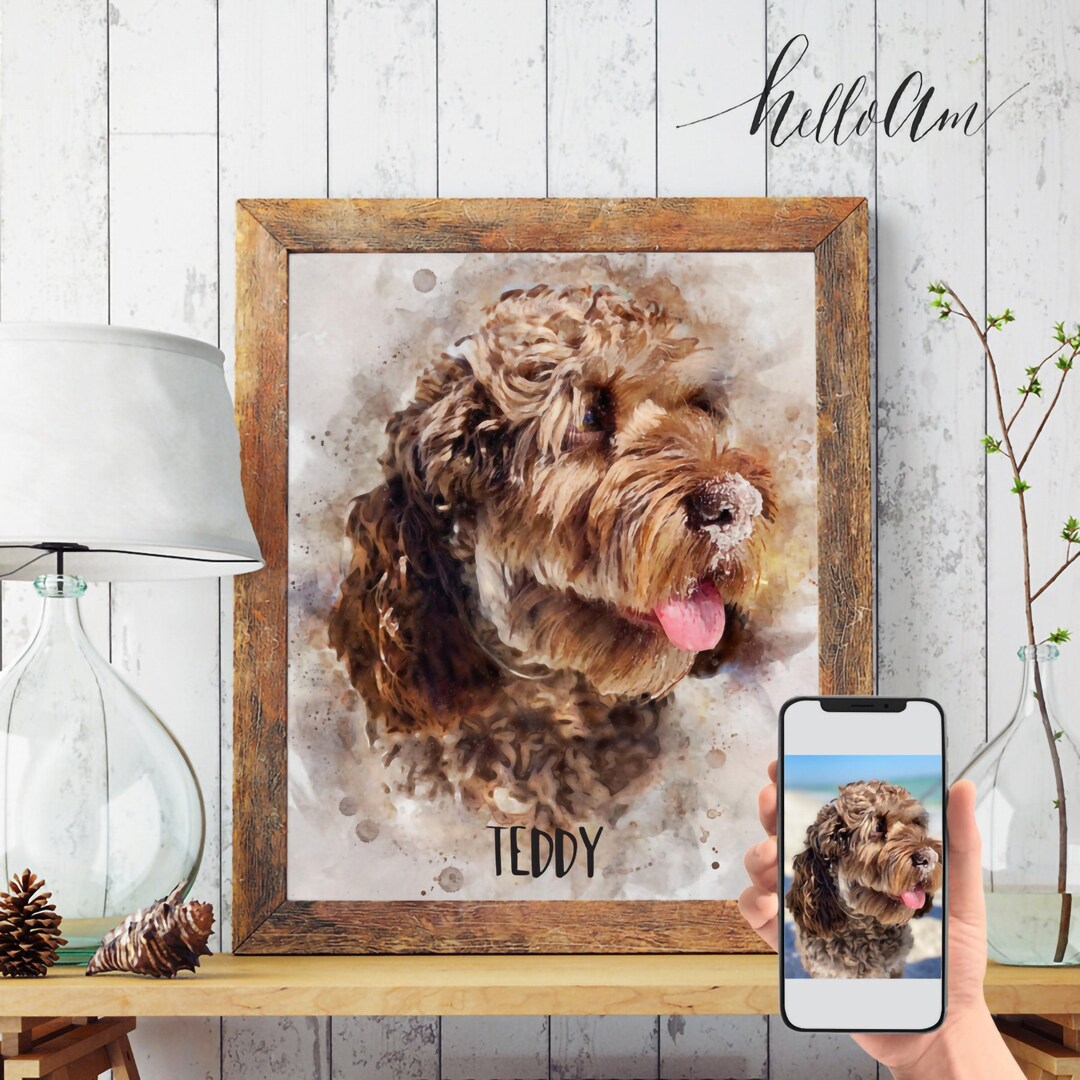 Custom Dog Portrait Watercolor,,painting of Dog Custom, Watercolor Dog ...