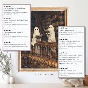 Two Cute Ghosts in a Library Print, Romantic Dark Academia, Moody ...