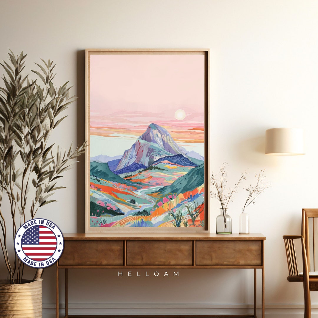 Mountain Wall Art, Watercolor Mountain Print, Nature Wall Art, Mountain ...