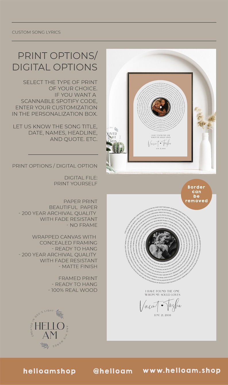 Song Poster Song Lyrics Wall Art Custom First Dance for | Etsy