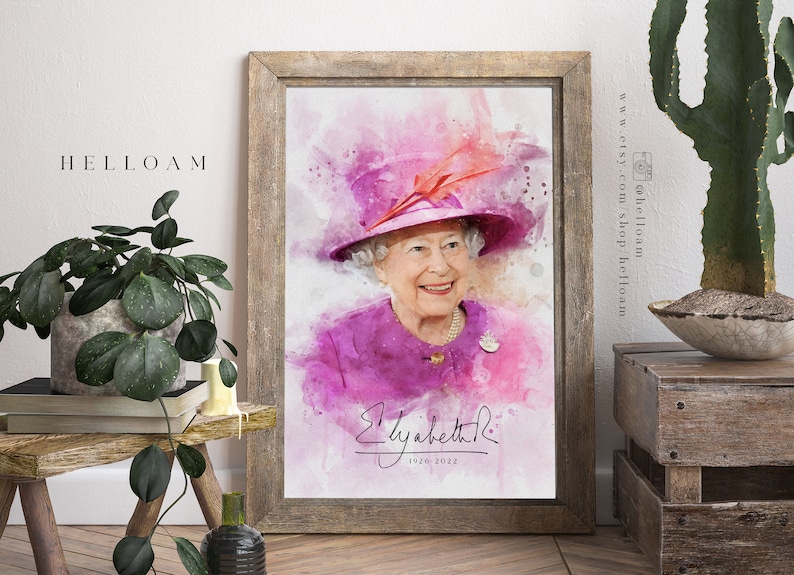 Queen Elizabeth II Framed Print Portrait British Queen Framed - Etsy