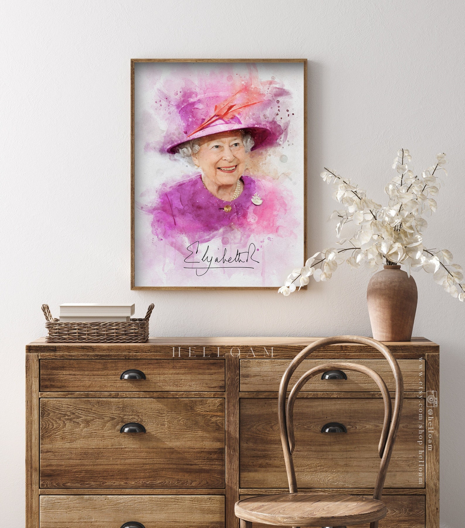 Queen Elizabeth II Framed Print Portrait British Queen Framed - Etsy