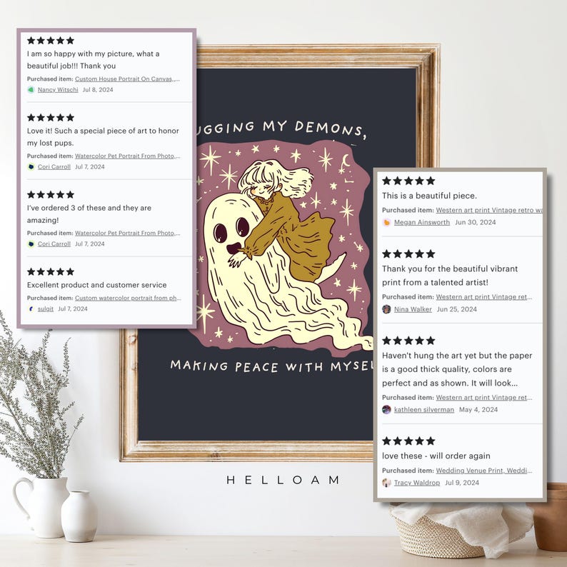 Ghosts Art Print, Cute Ghost, Ghost Halloween, Halloween Wall Art, Self ...