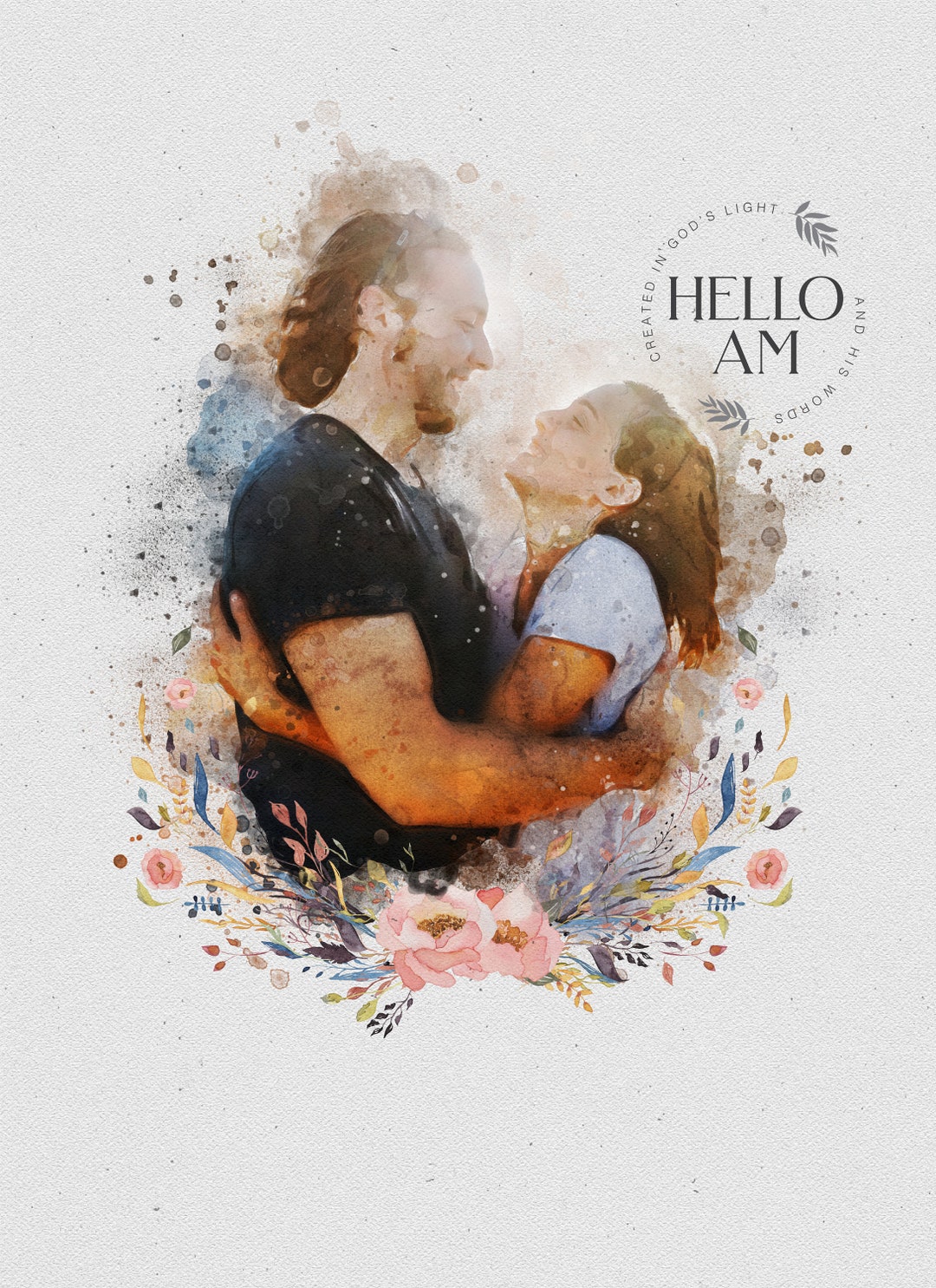 Custom Portrait From Picture,,watercolor Portrait Art, Valentines Day ...