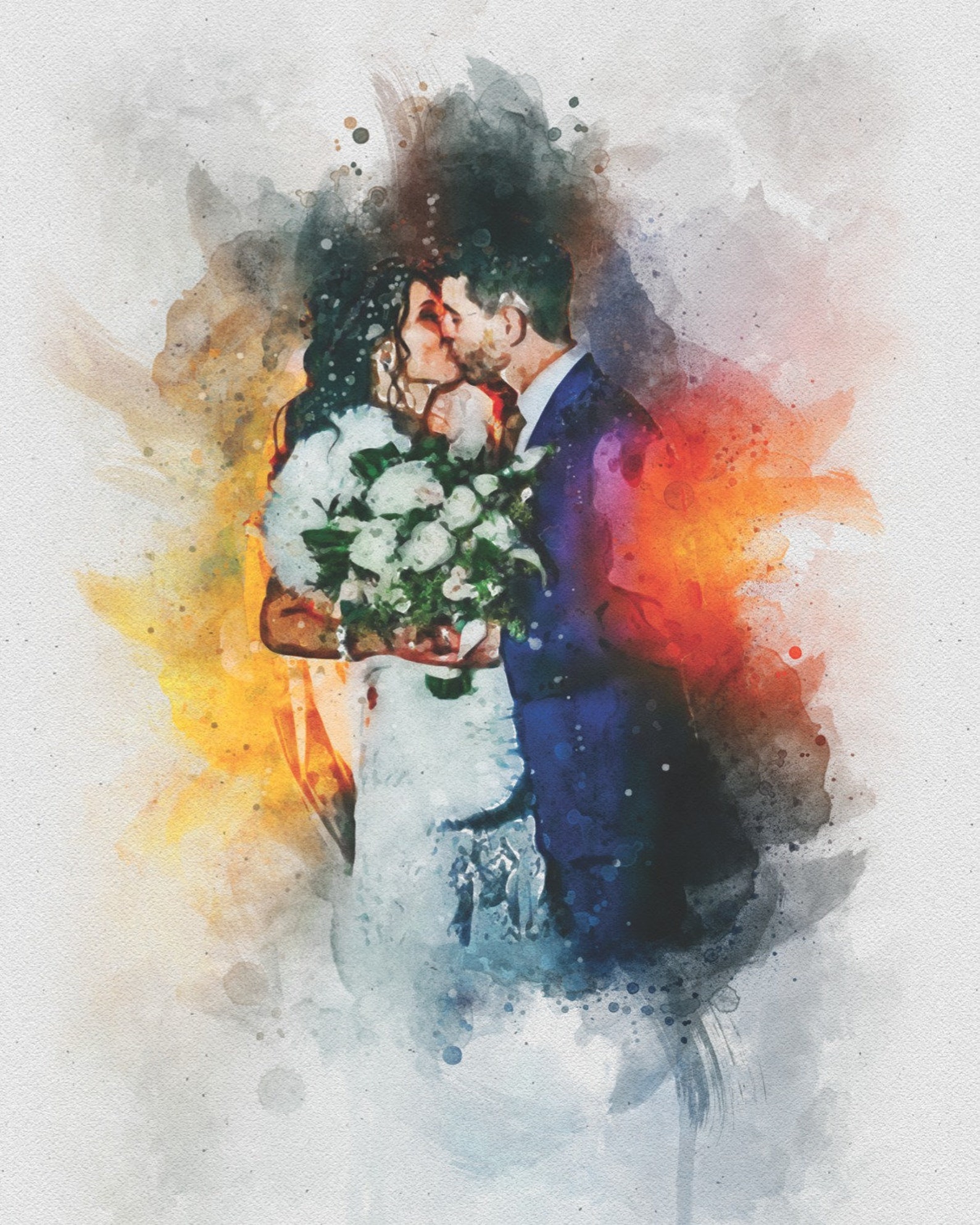 Custom Watercolor Portrait From Photo Personalized Watercolor - Etsy