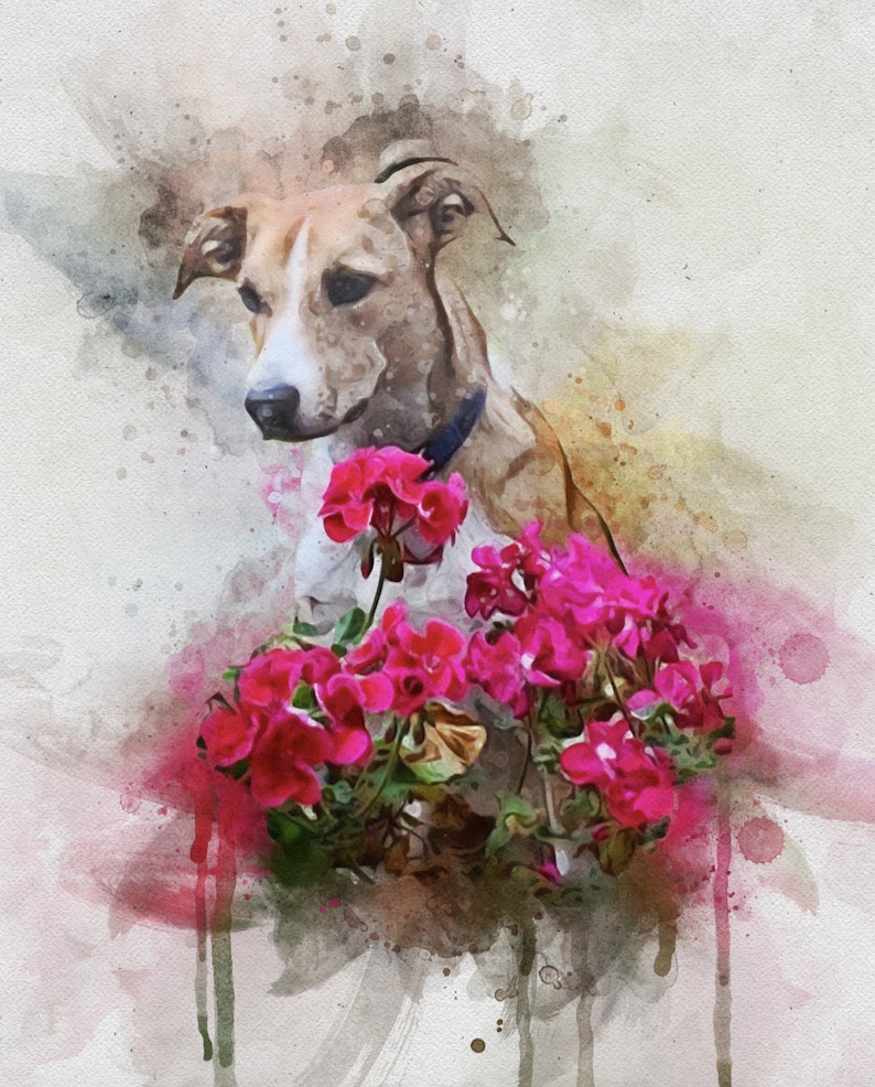 Dog Memorial Dog Gift Pet Portrait Watercolor Pet Portrait - Etsy