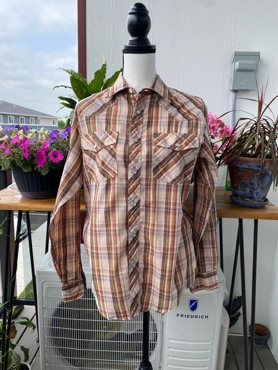 Vintage Men's Western Shirt, unisex 70s County seat p… - Gem