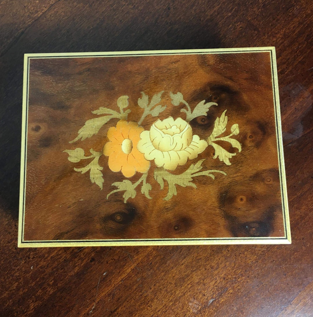 Vintage Sankyo Music Box, Floral Box, Plays Love Story, Made in Italy ...