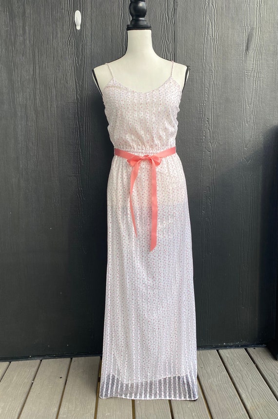 Vintage 70s Floral Maxi Dress: Pastel Prairie Sun Dre… - Gem