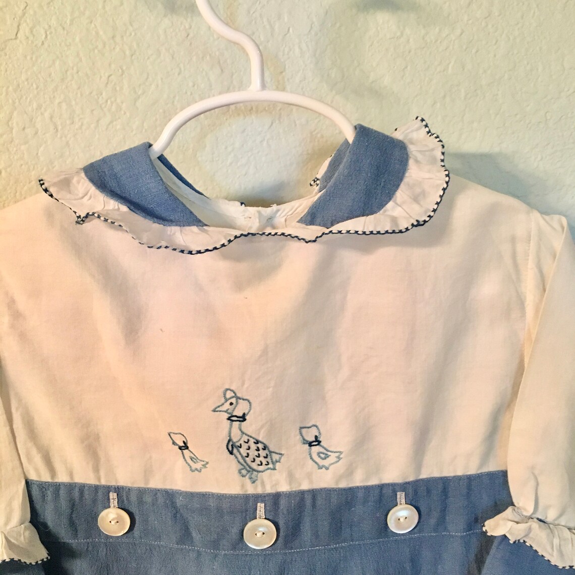 Antique Baby Romper 1910 Toddler Playsuit Embroidered Ducks - Etsy