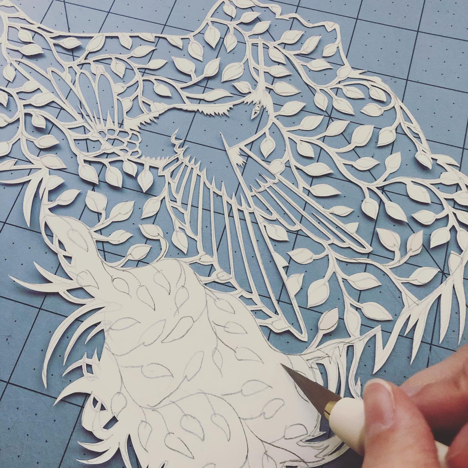 Hummingbird Woman - Papercut Template for Papercutting, Machine Cut ...