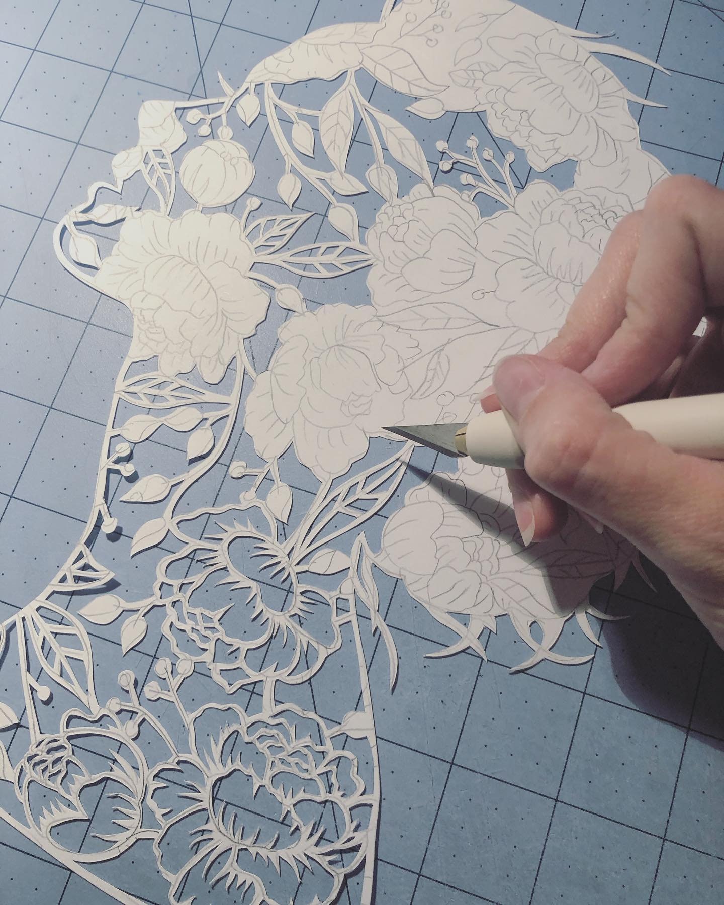 Floral Woman - Papercut Template for Papercutting, Machine Cut, Cricut ...